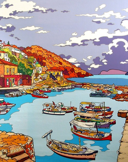 The Saronic Gulf in the pop-art version by Benoit Paré At Kapopoulos ...